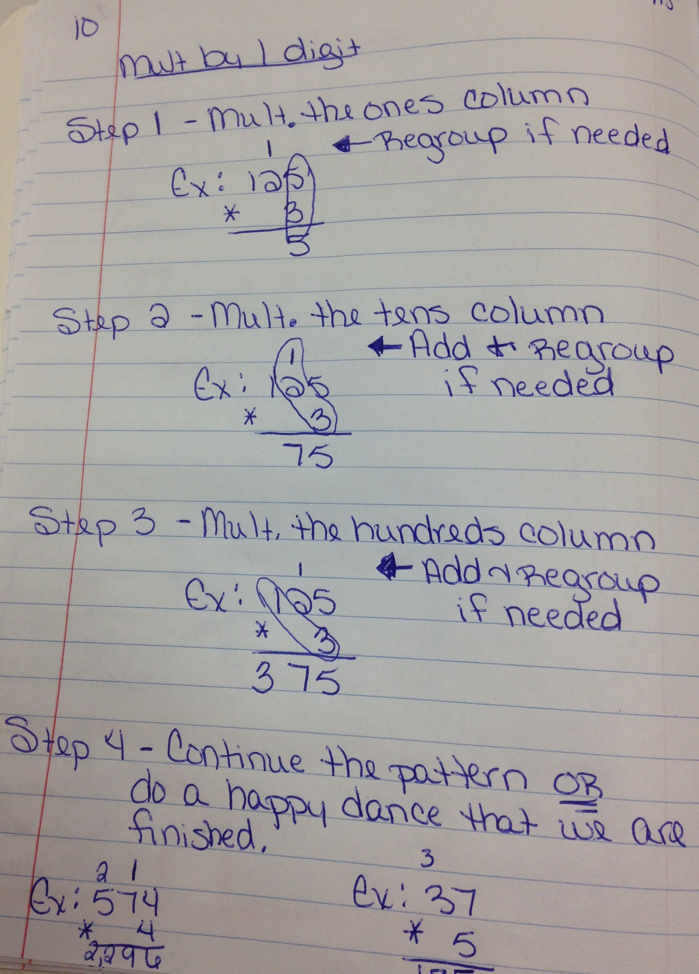 Multiplying by 1 Digit- Algorithm Method – For Parents,Teachers, Scout ...