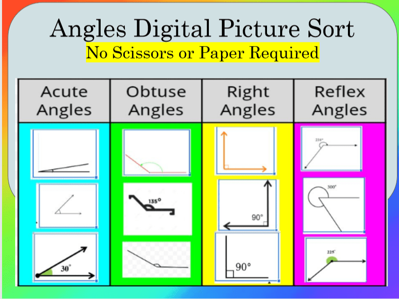Classifying Angles Digital Picture Sort – For Parents,Teachers, Scout ...